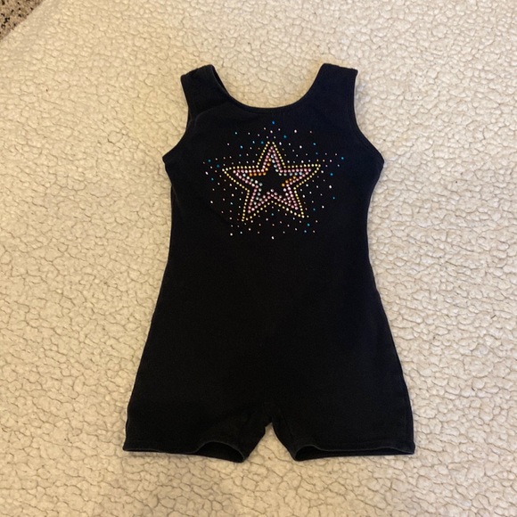 Danskin | Other | Kids Freestyle By Danskin Black Leotard With Gemstone ...